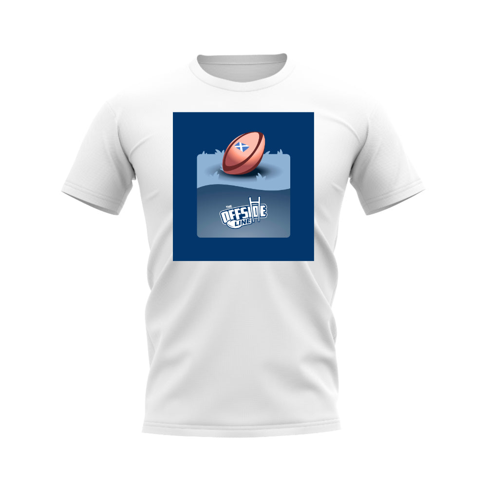 The Offside Line Scotland Rugby Pitch T-Shirt (White)