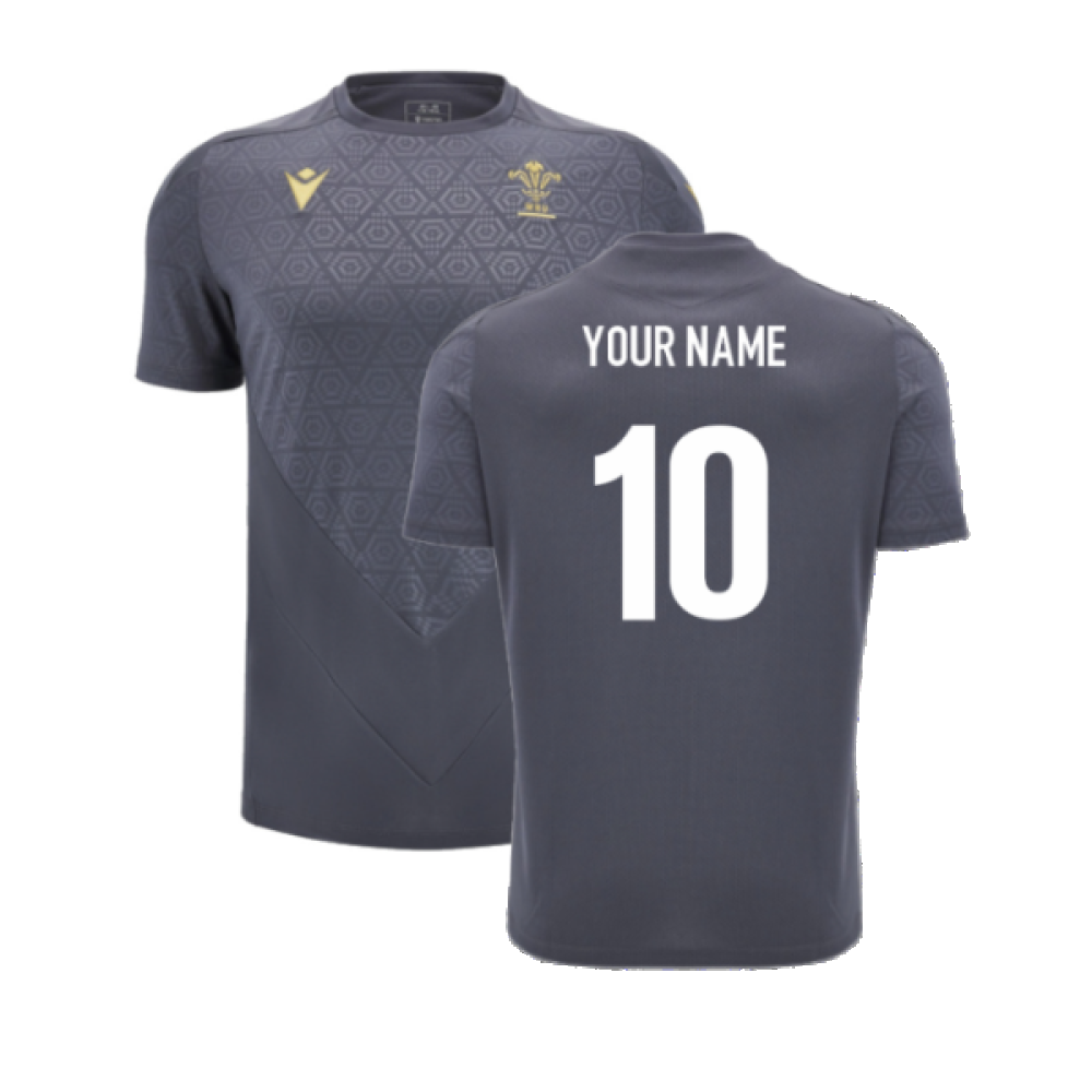 2024-2025 Wales WRU Rugby Training Poly Shirt (Anthracite) - Kids (You