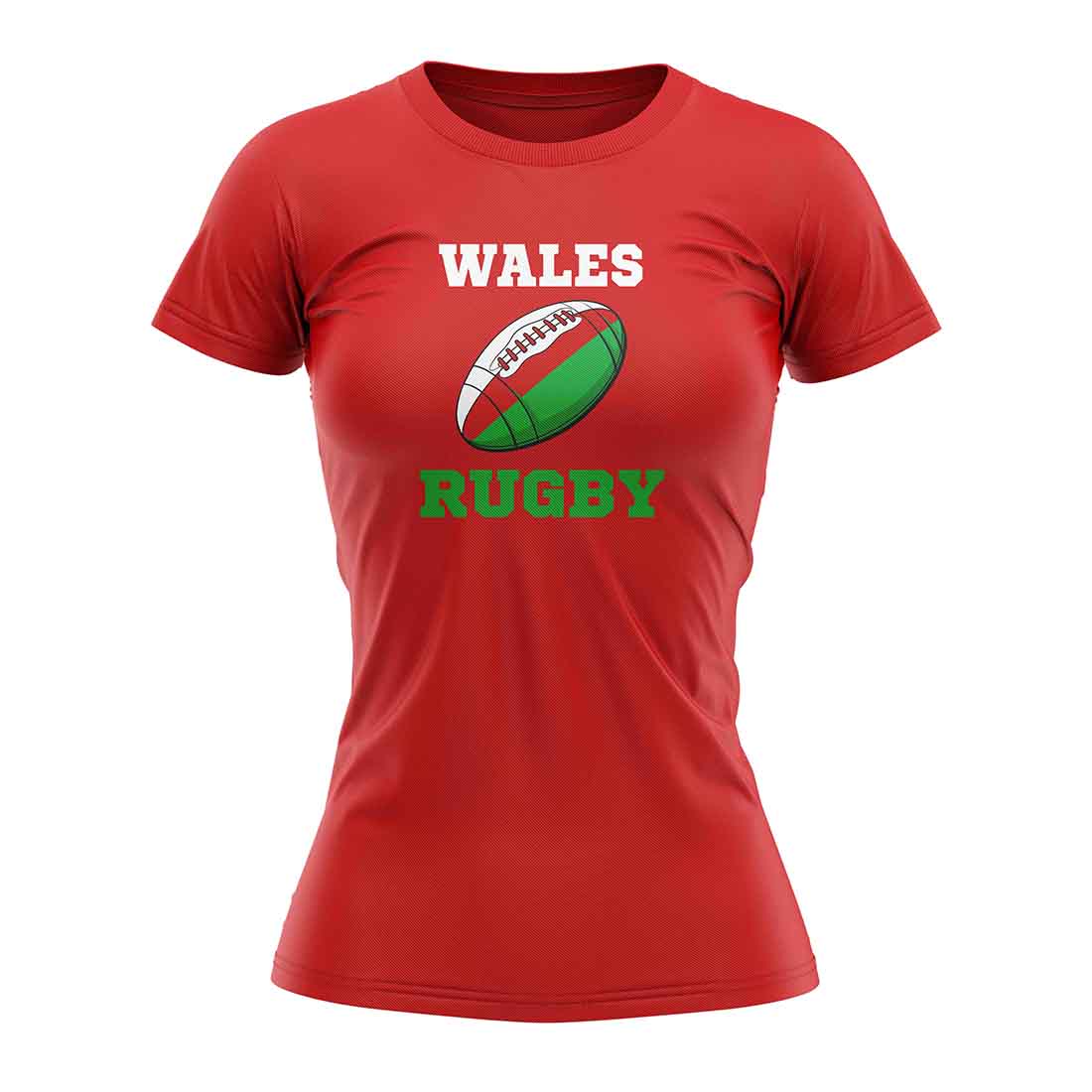 Wales Rugby Ball T-Shirt (Red) - Ladies